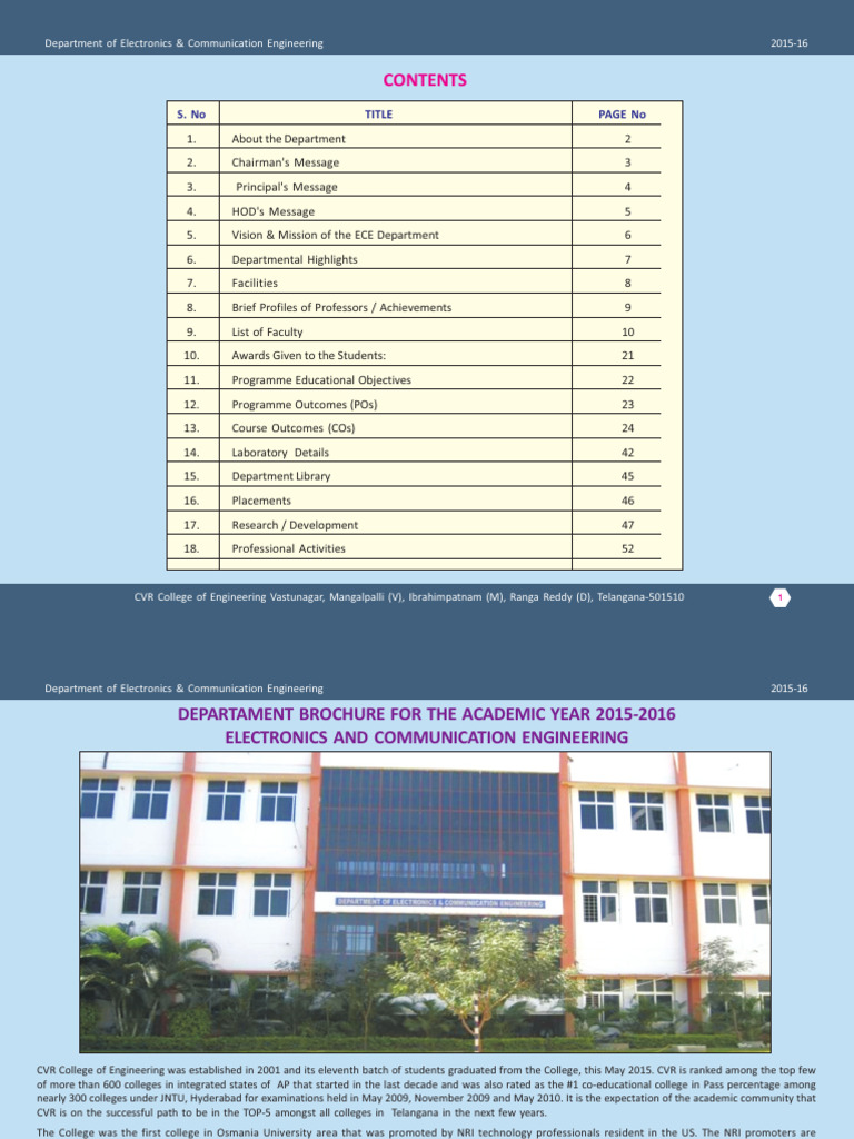 ECE Brochure | PDF | Engineering | Physics