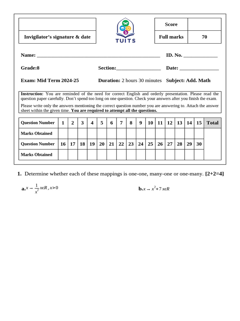 Grade 8(Add Math mid Q) | PDF | Equations | Function (Mathematics)