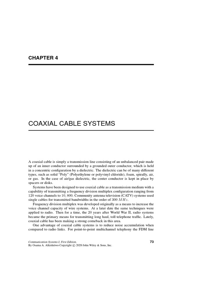 EE516 chapter4 | PDF | Signal To Noise Ratio | Coaxial Cable