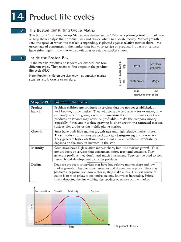 Matrix BCG and Product Life Cycle | PDF
