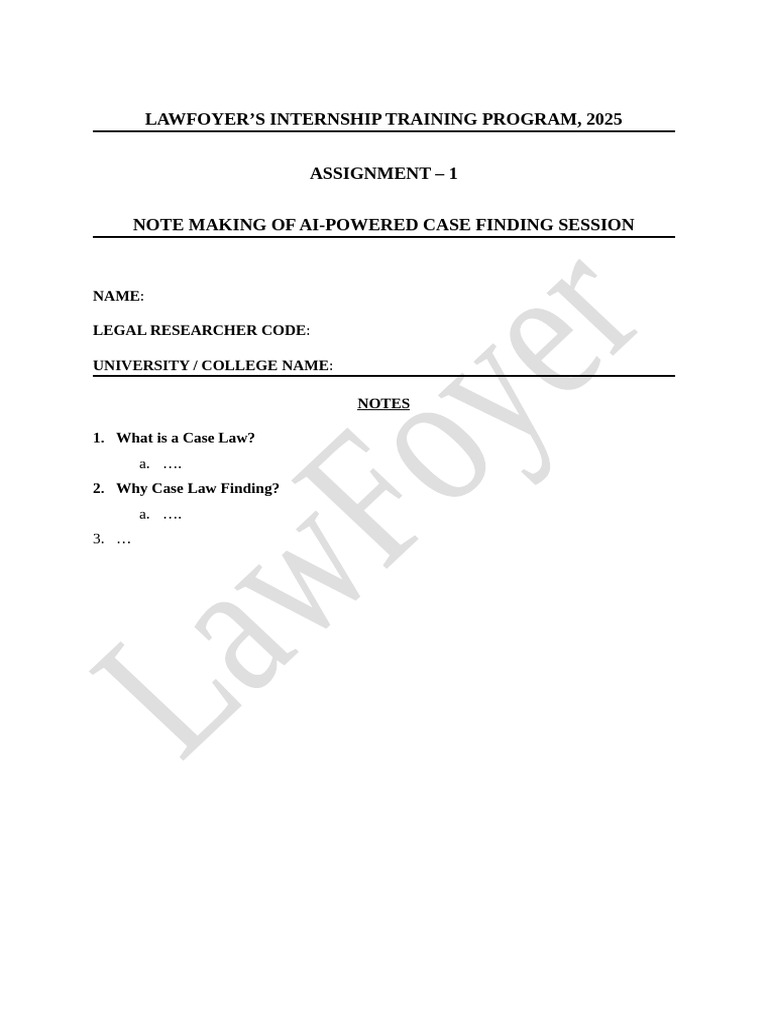 2025 LawFoyer Internship Notes | PDF