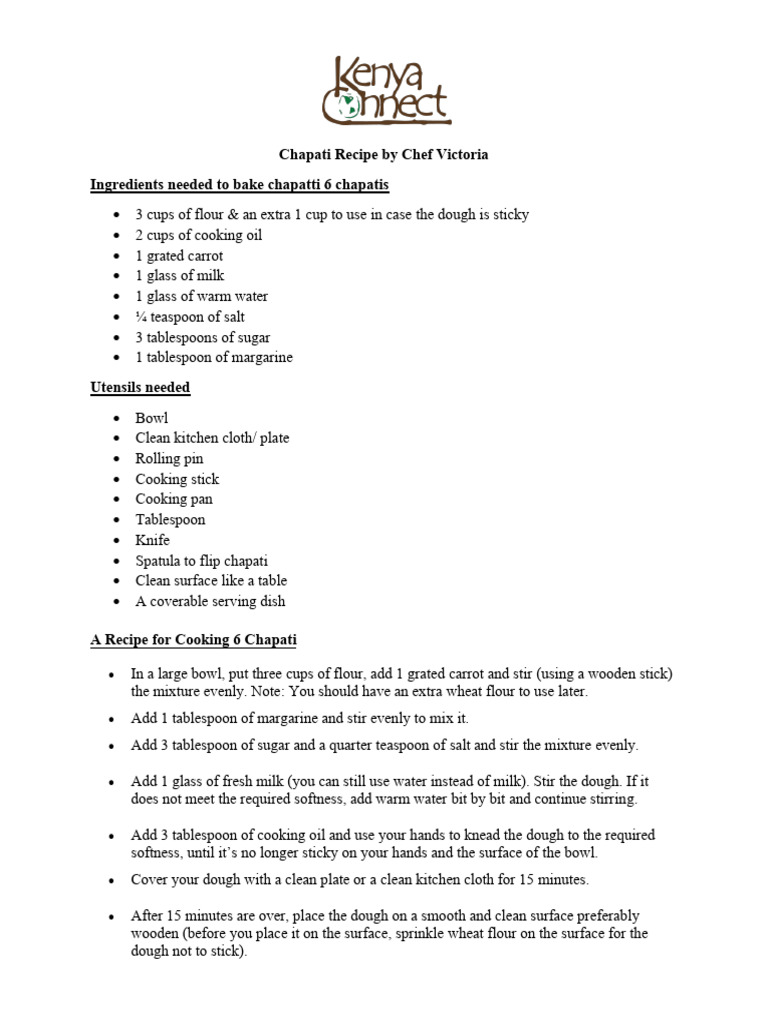 Chapati-Recipe-by-Chef-Vicki | PDF | Dough | Foods
