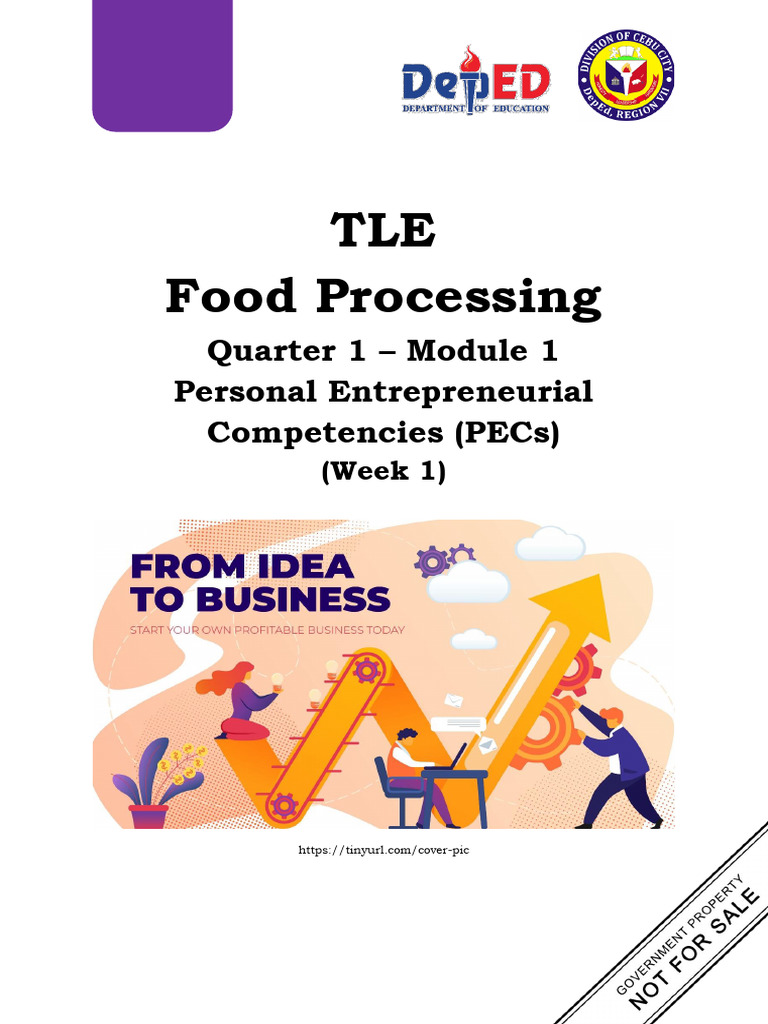 m1-Wk1 - q1 Tle Food Processing | PDF | Entrepreneurship | Goal