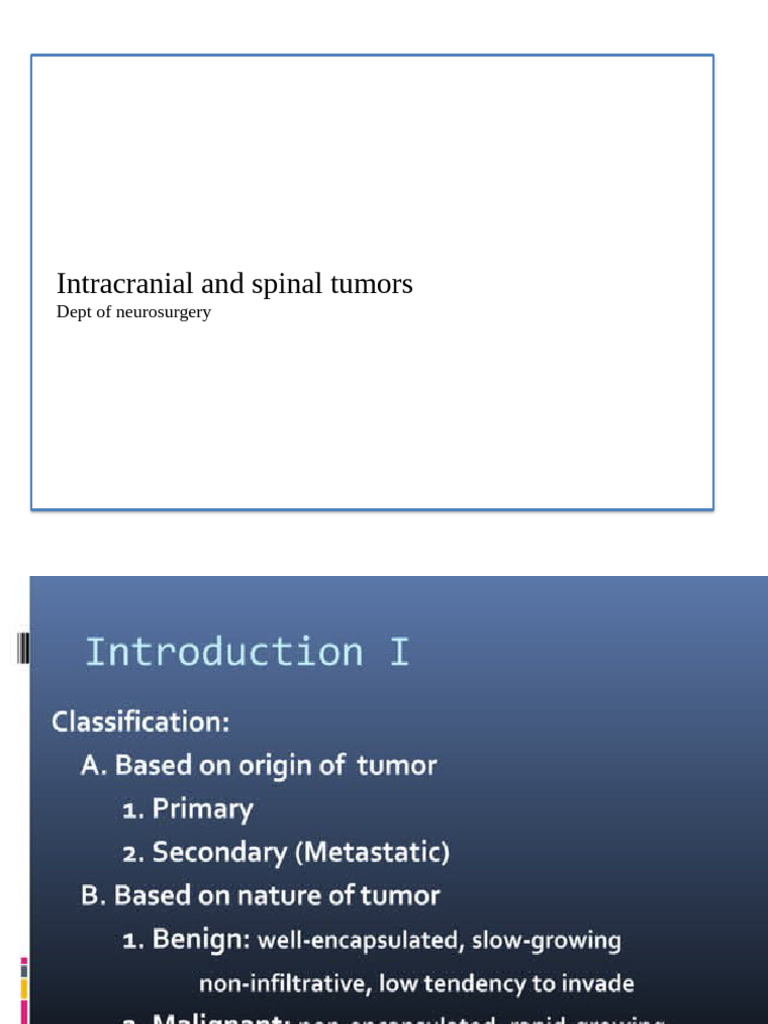Intracranial and Spinal Tumors | PDF