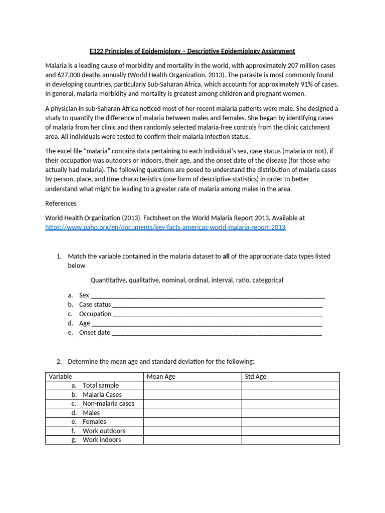 Descriptive Epidemiology Assignment Spring 2023 | PDF | Epidemiology ...