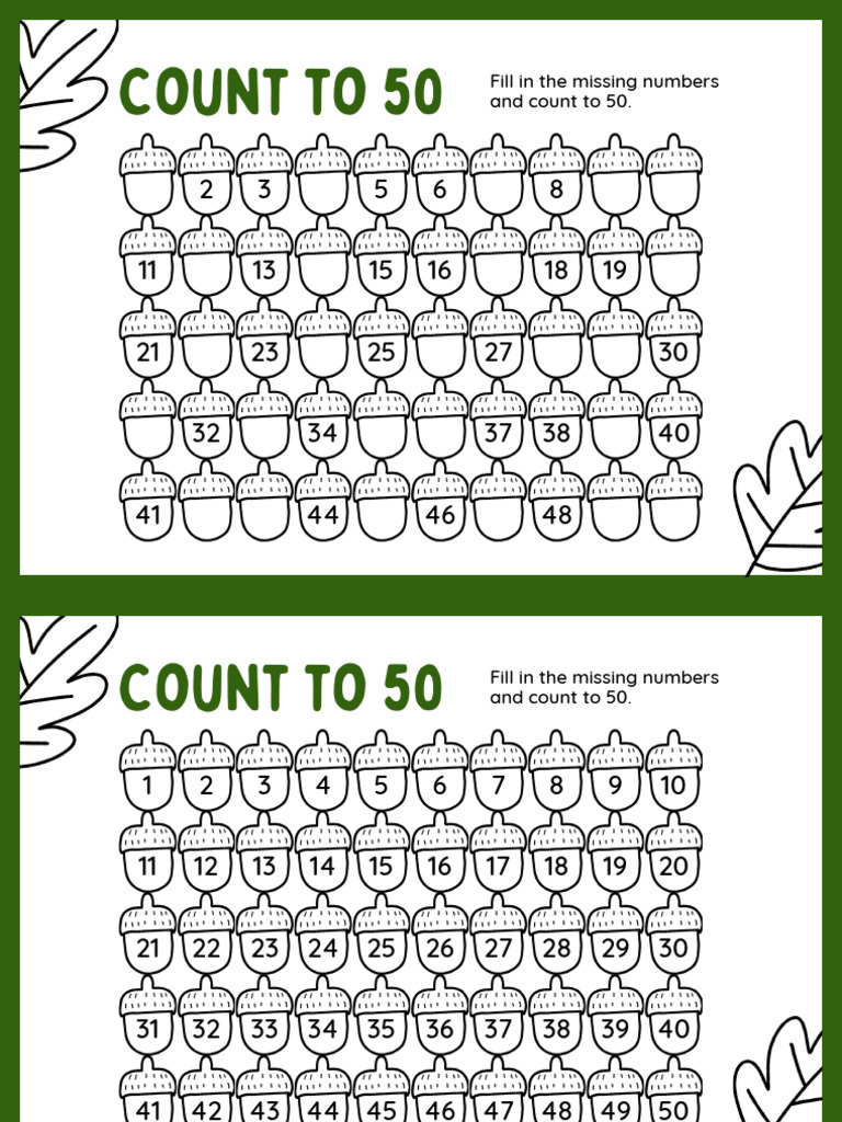 Count to 50 Worksheet | PDF