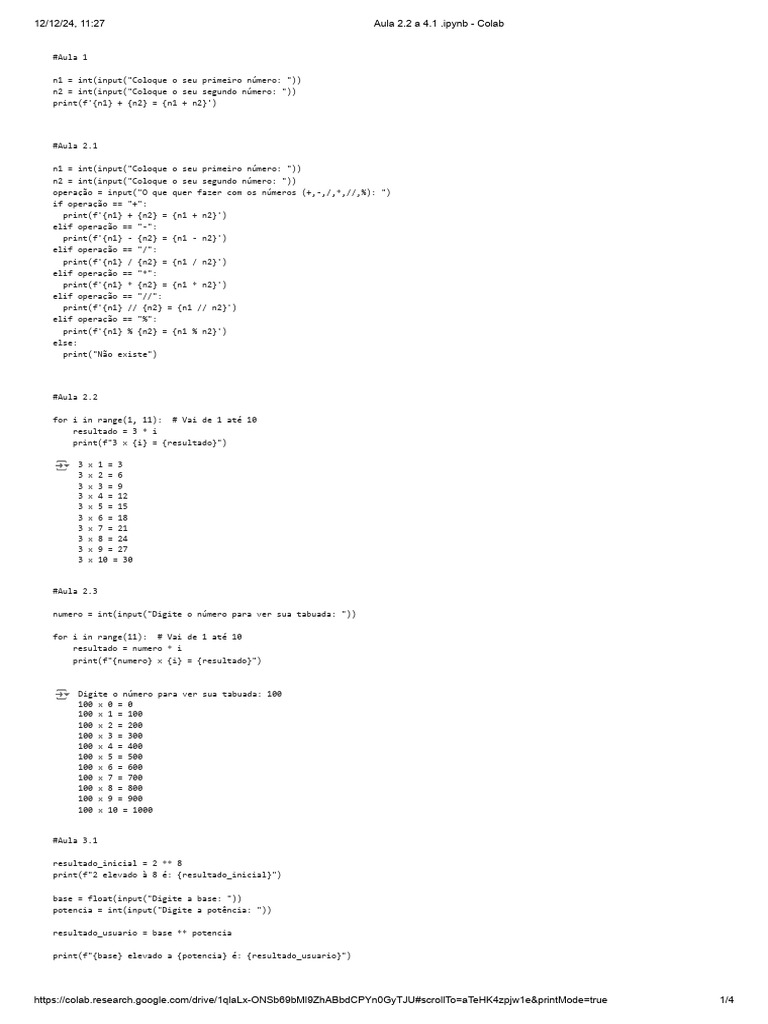 Aula 1 A 4.1 .Ipynb - Colab | PDF | Caixa alta e caixa baixa ...