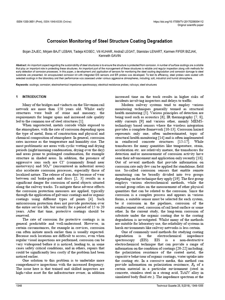 6.corrosion Monitoring of Steel Structure Coating de | PDF | Corrosion ...