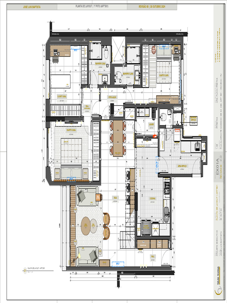 JL - Bapt - Ex01a - Layout Apto 501 - R00 (30 Out 24) - Formato A1 | PDF