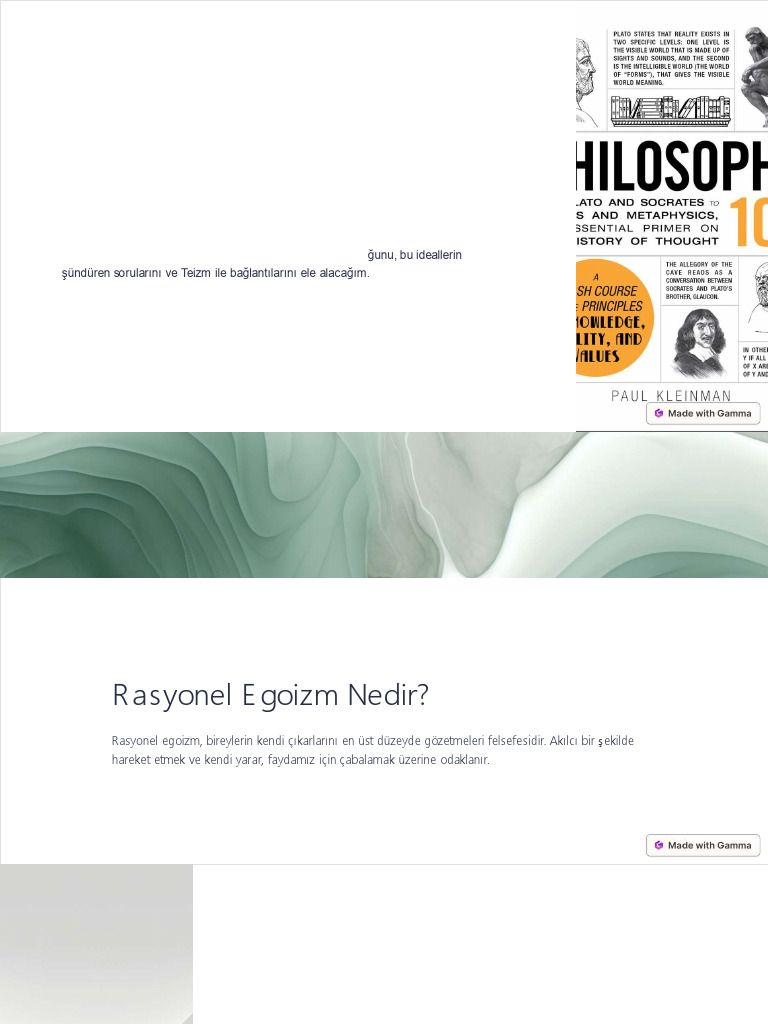 Rasyonel Egoizm and Ahlaki Egoizm Ve Teizmin Etkileri | PDF