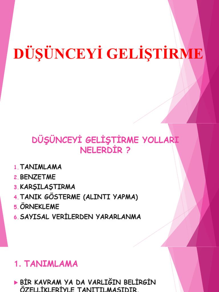 Düşünceyi̇ Geli̇şti̇me Yollari | PDF