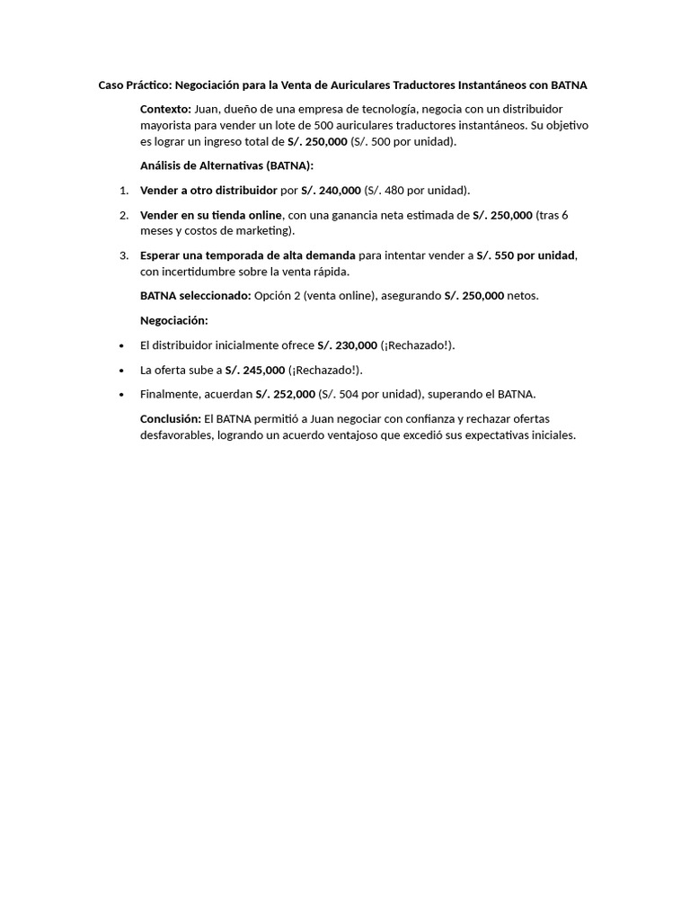 Caso CON BATNA | PDF