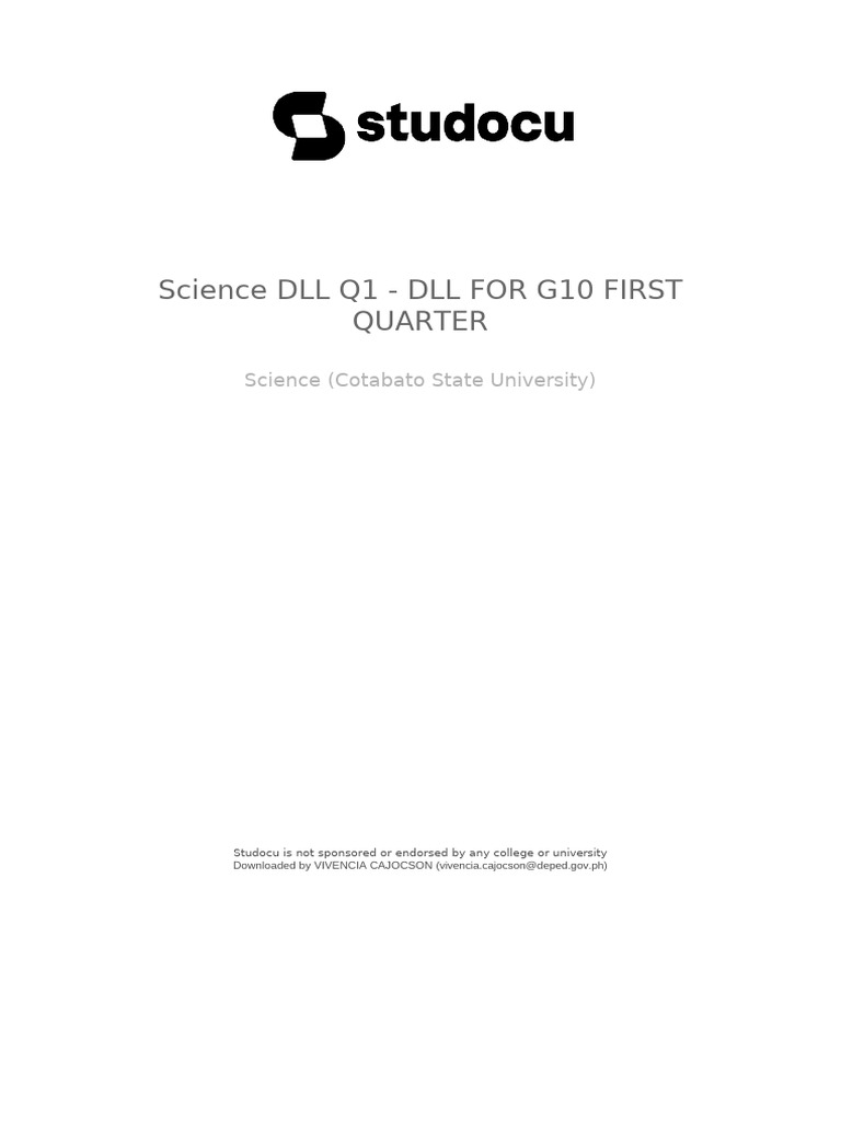 science-dll-q1-dll-for-g10-first-quarter | PDF | Plate Tectonics | Volcano