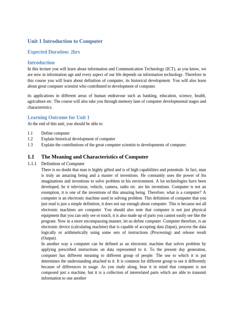 ICT ODL COURSE cONTENTNew | PDF | Computer Data Storage | Integrated Circuit