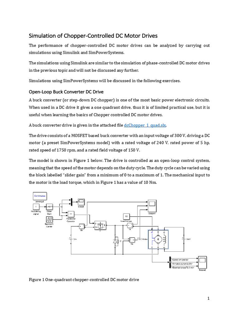 Simulation of Chopper Controlled DC Drives | PDF | Electric Motor ...