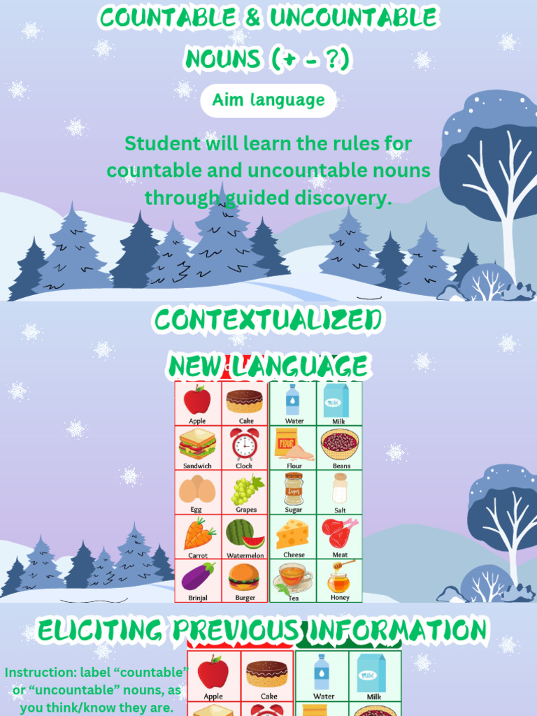 3 Countable and Uncountable Nouns + - Q | PDF | Noun | Plural