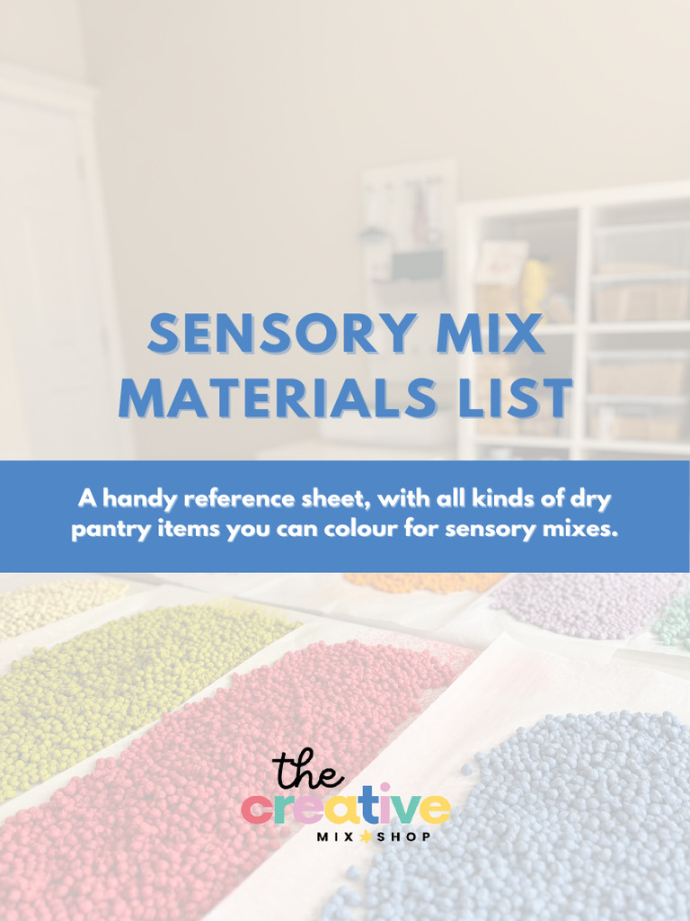 Sensory Mix Materials List | PDF | Pasta | Staple Foods