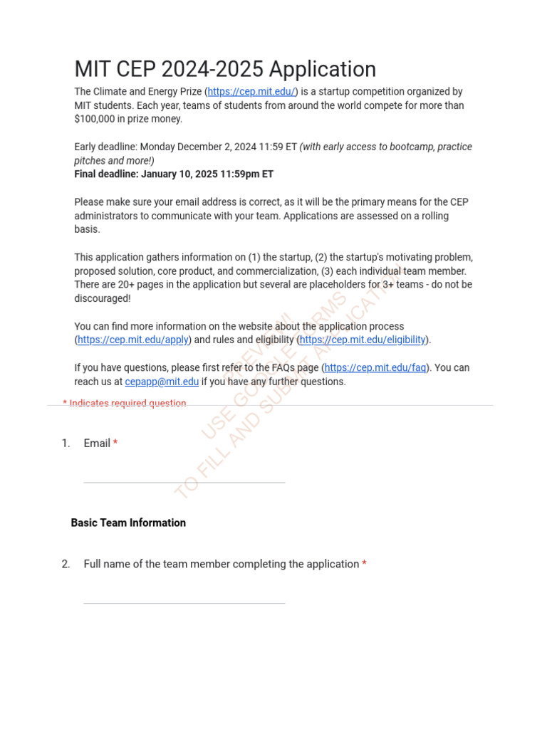 MIT+CEP+2025+Application+Form+-+PREVIEW | PDF