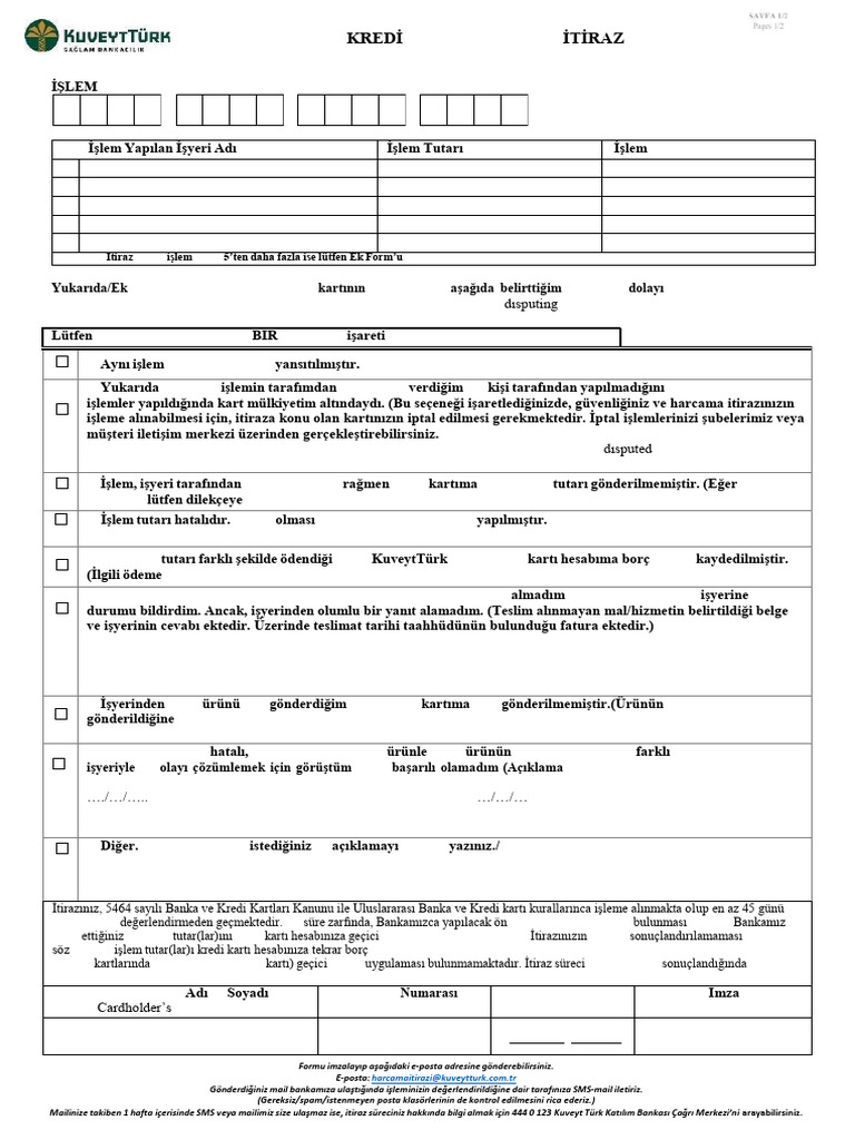 Harcama İtiraz Formu 382829f2 Cfb4 46ea 9bc1 85b6dbe6d552 | PDF