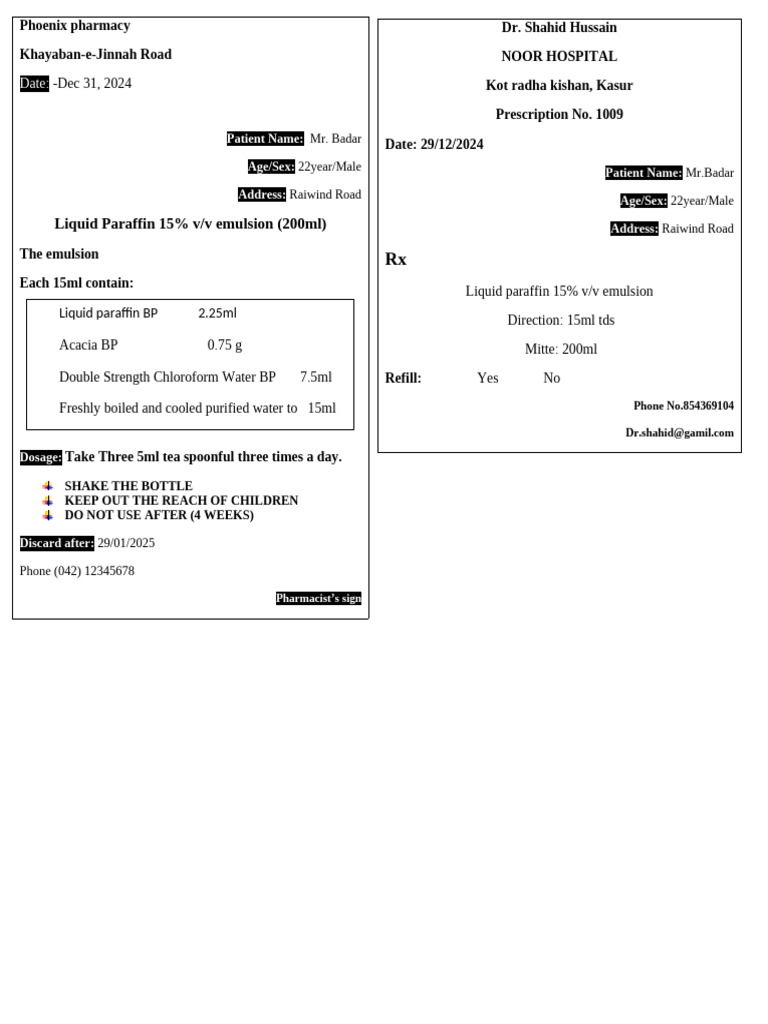 Liquid Paraffin Label-1 | PDF
