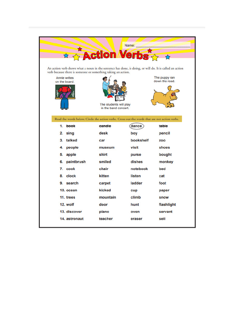 Action Verbs | PDF