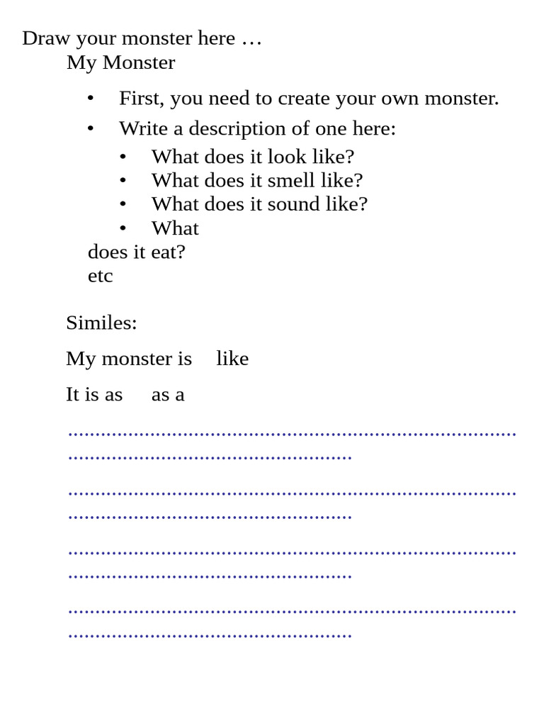 Monster Poem | PDF | Poetry | Epic Poetry