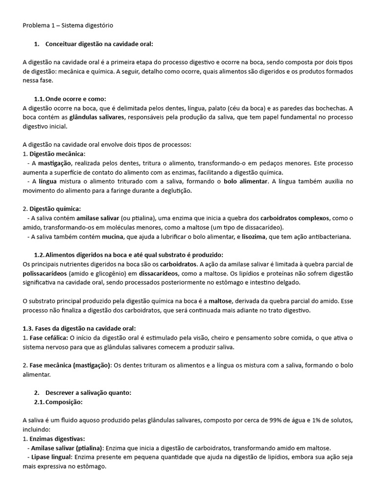 Mapa Mental do Sistema Digestório | PDF | Esôfago | Digestão