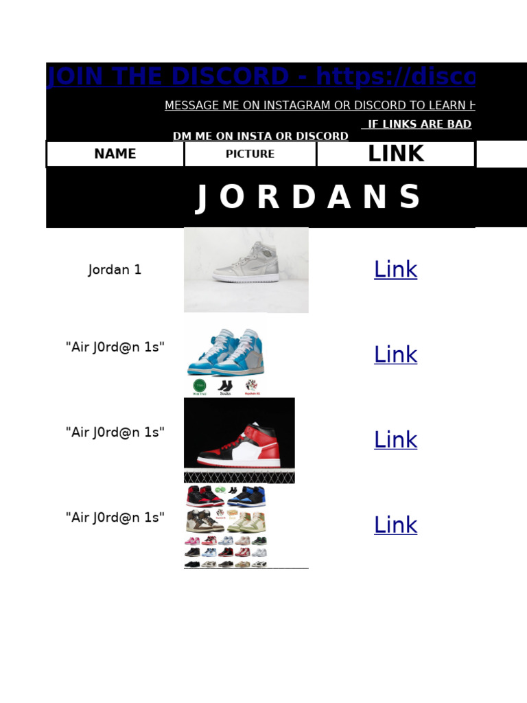 Rorus Shoe Spreadsheet | PDF | Nike | Shoe