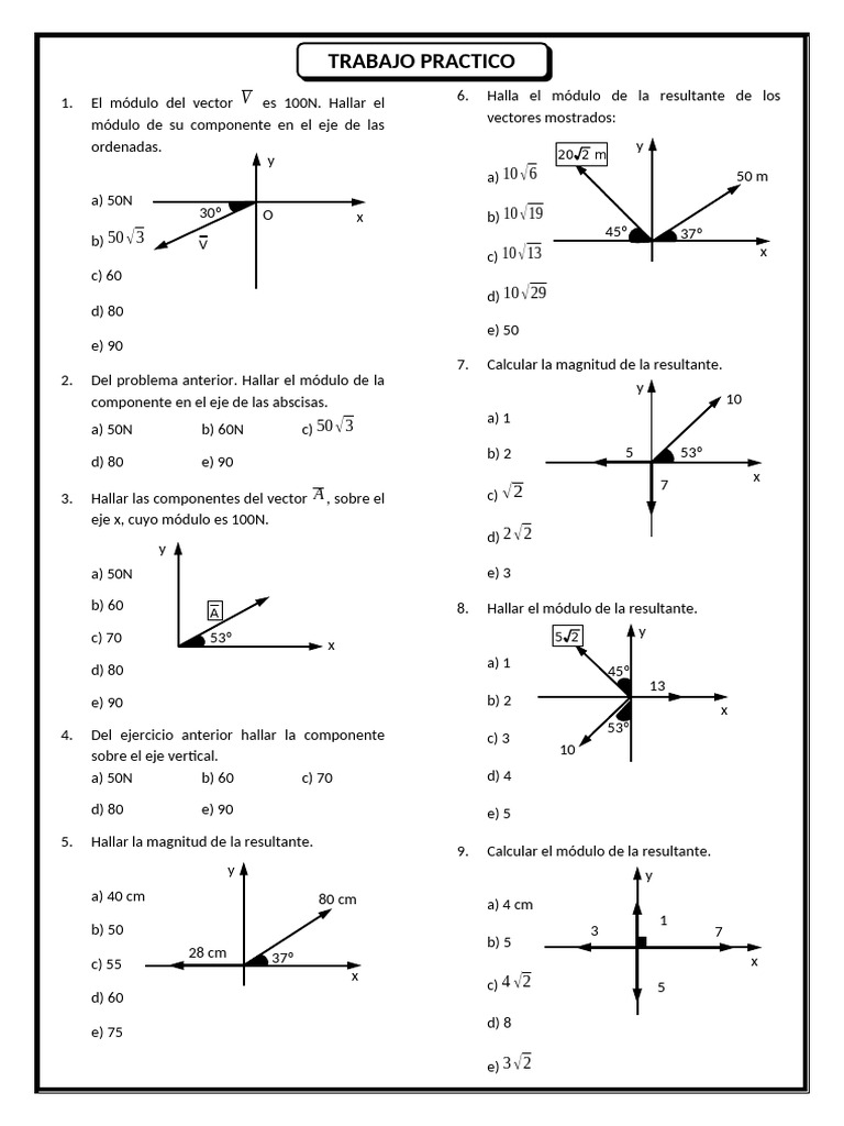 PRACTICA DE VECTORES II | PDF | Geometría | Geometría euclidiana PRACTICA DE VECTORES II | PDF | Geometría | Geometría euclidiana
