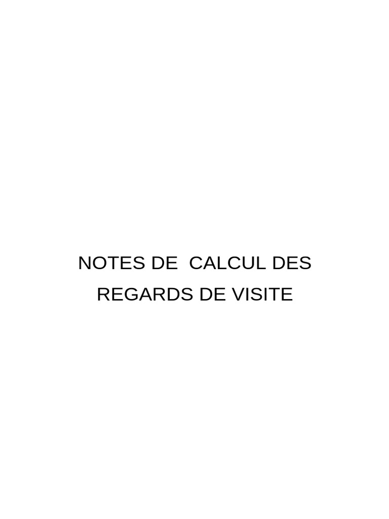 Calculs et Dimensionnement de Regards | PDF | Béton armé | Béton