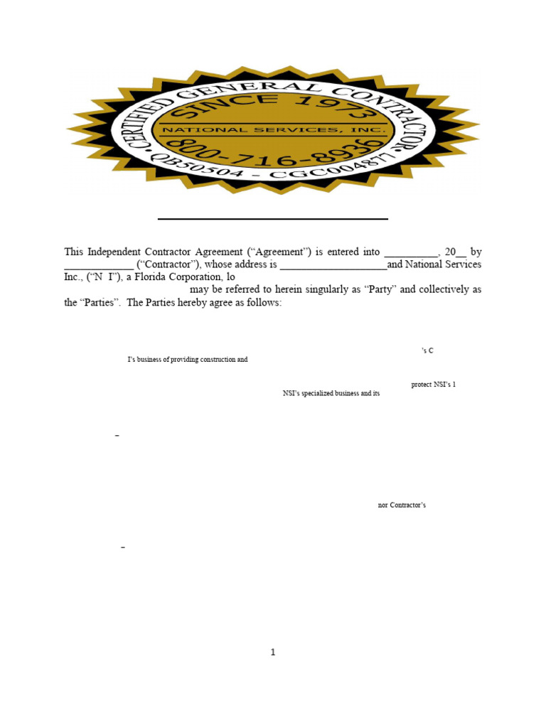 Independent Contractor Agreement 2024 | PDF | Indemnity | Legal Remedy