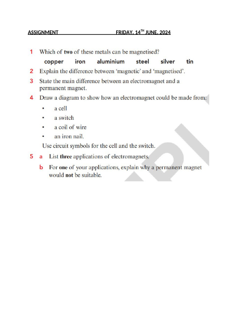 Assignment Year 8 Science Friday | PDF