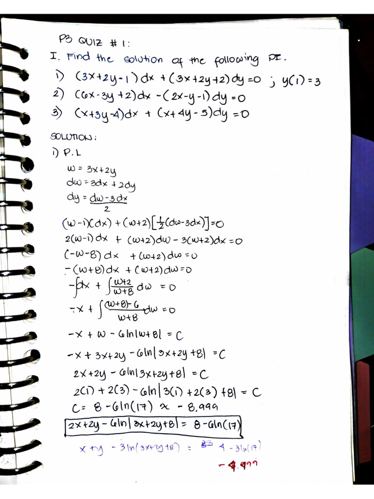 P3 Quiz 1 Solutions | PDF