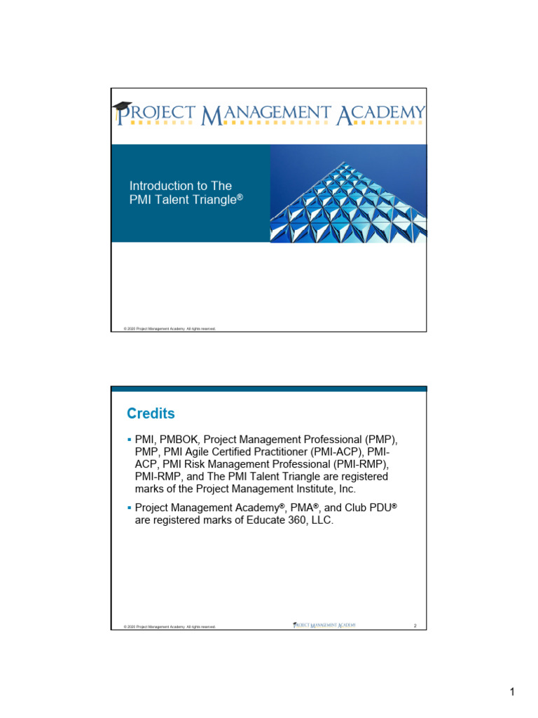 PMA Talent Triangle Presentation 4-16-20-Final | PDF | Project ...