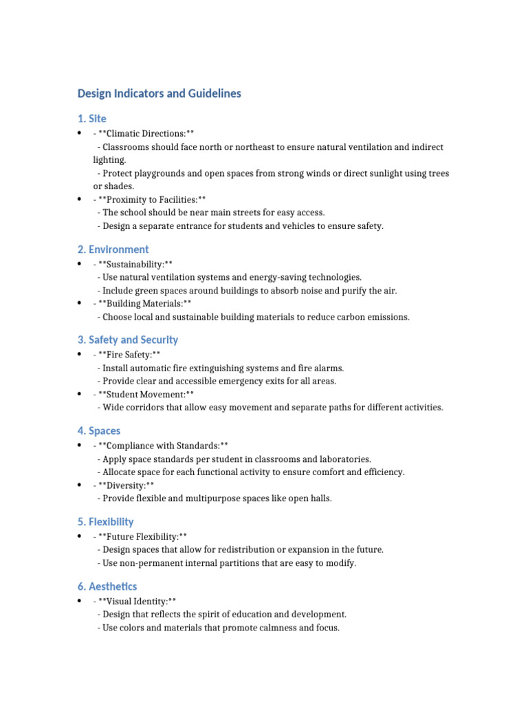 Design Indicators and Guidelines | PDF