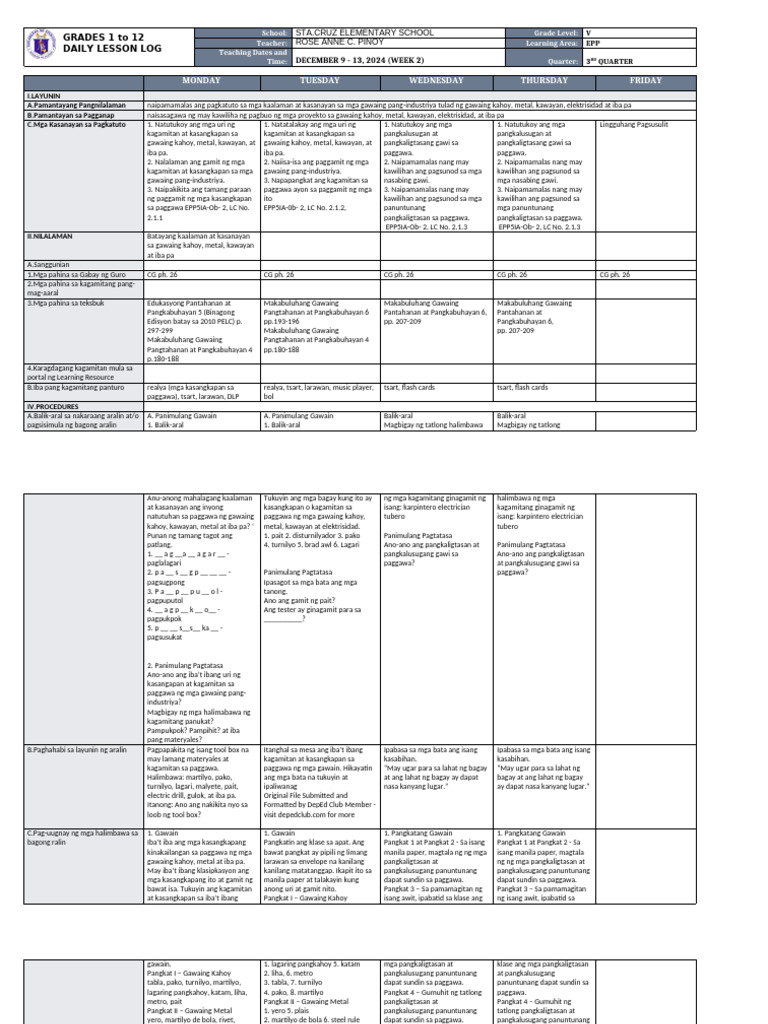 DLL_EPP 5_Q3_W2 | PDF
