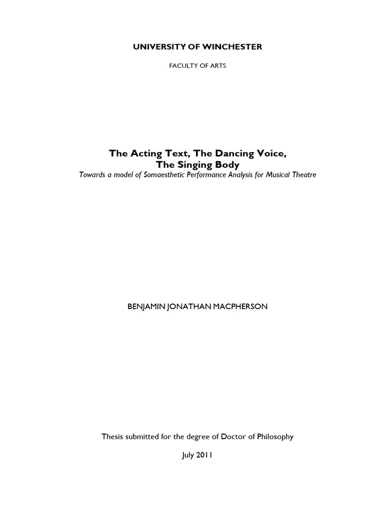 Phd Thesis Final | PDF | Analysis | Theatre