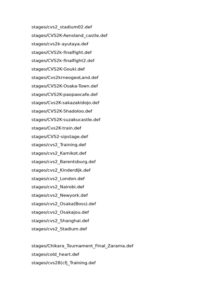 CVS2 Stage Files Directory | PDF