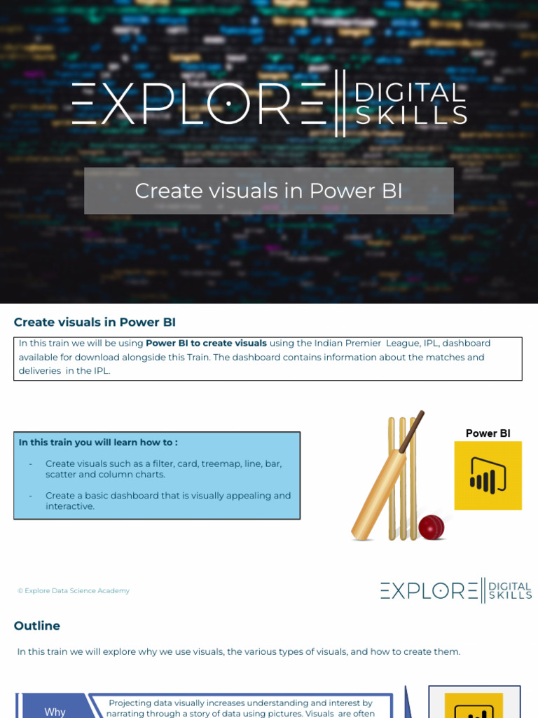 Create Visuals in Power BI: IPL Guide | PDF | Chart | Information Science