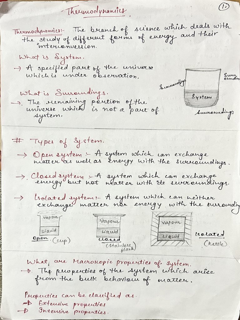 Thermodynamics Notes cls11 | PDF