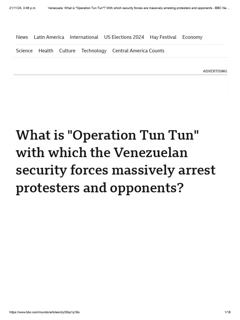 Venezuela's "Operation Tun Tun" Explained | PDF | Nicolás Maduro ...