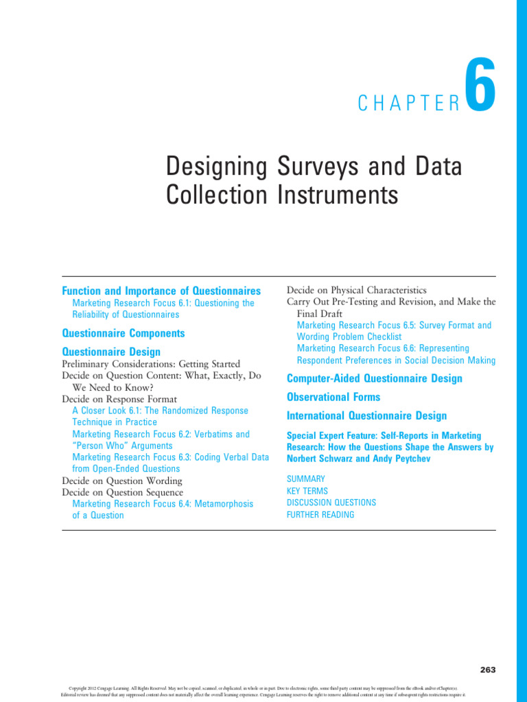 Ch6,7 Textbook | PDF | Survey Methodology | Questionnaire