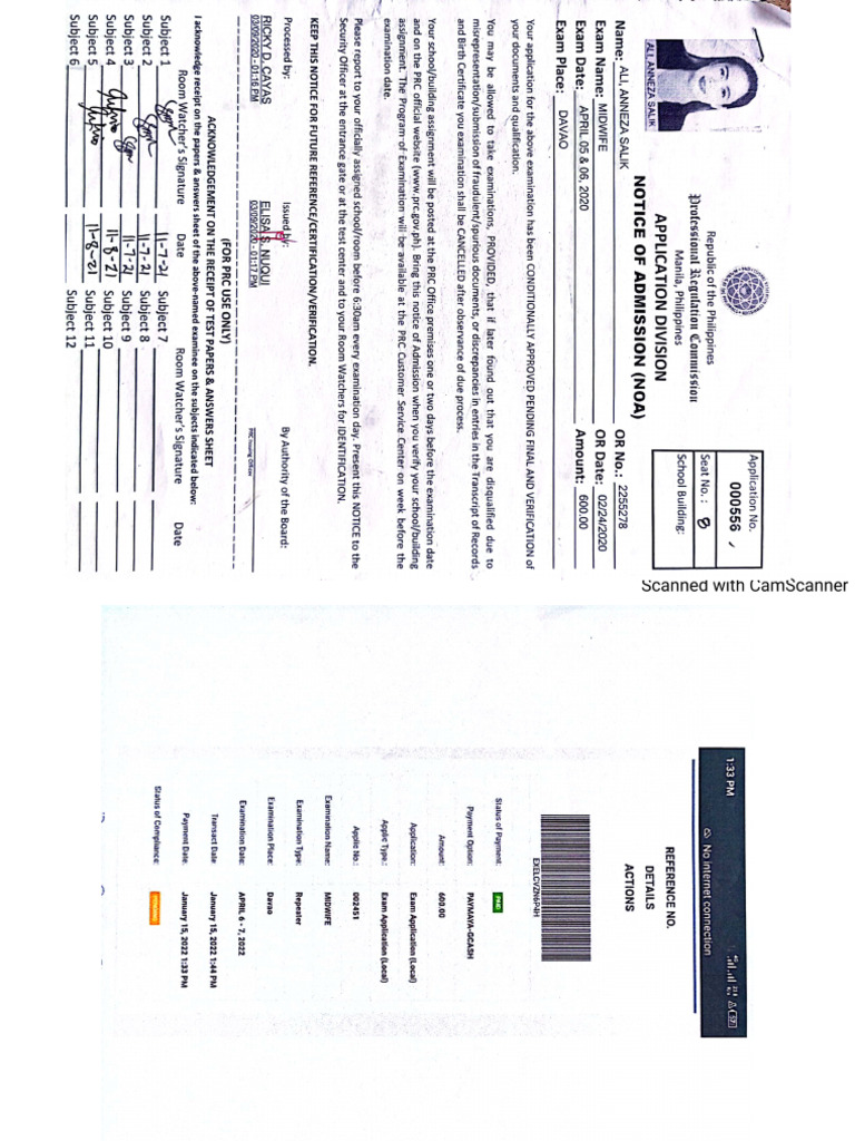 Anneza S Ali, PRC Online Application Papers | PDF