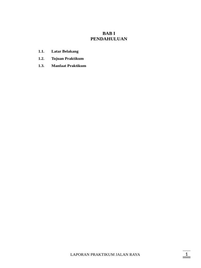 Template Laprak Perkerasan Jalan Raya | PDF