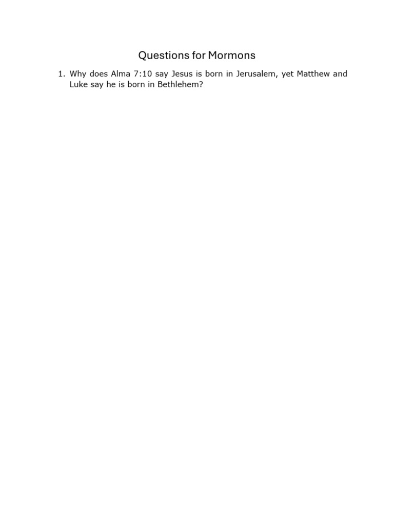 Contradictions in Mormon Doctrine Explained | PDF | Jesus | Book Of Mormon