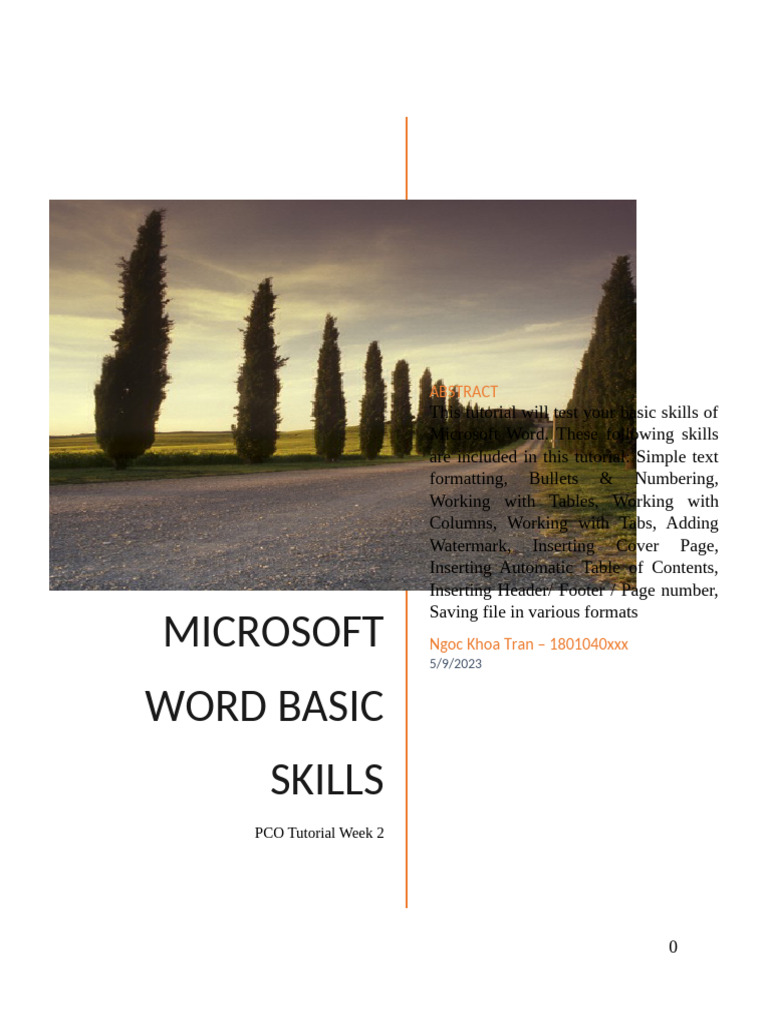 MS Word Basic Skills Tutorial | PDF | Microsoft Word | Text