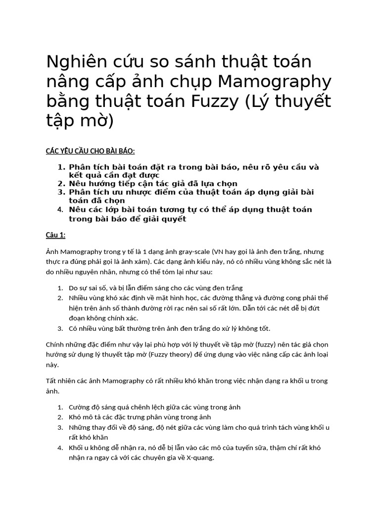 phantich-baitoan XLA Fuzzy | PDF