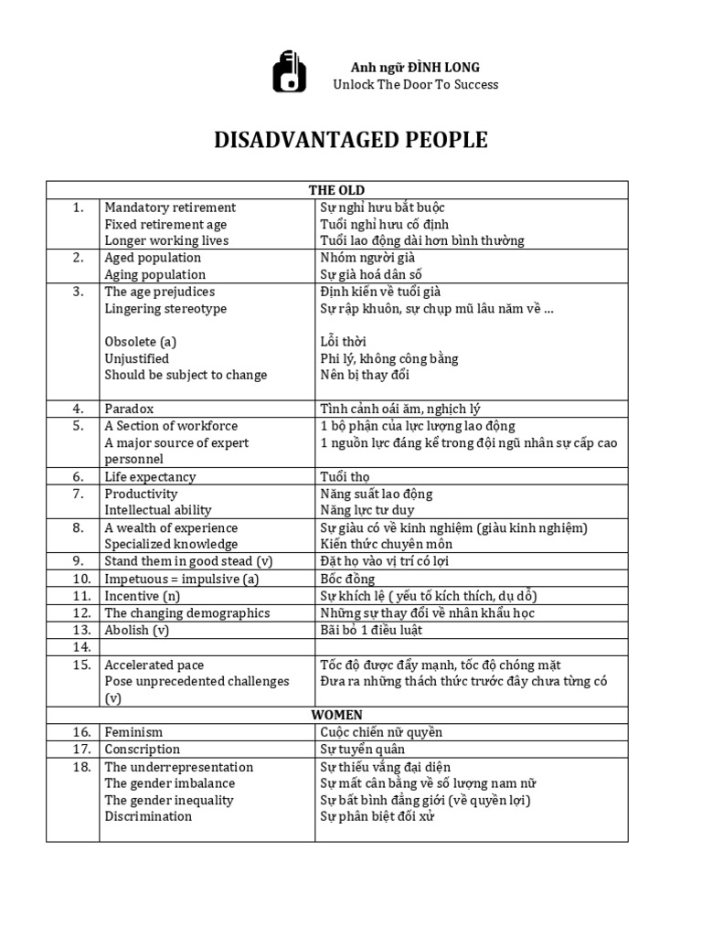 Disadvantaged People | PDF