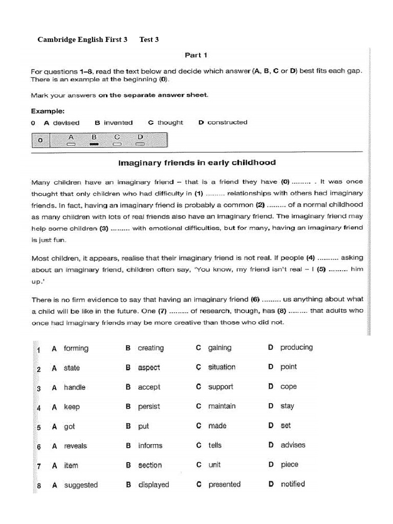 Cambridge English First 3 Test 3 | PDF