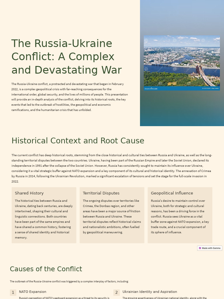 The Russia Ukraine Conflict A Complex and Devastating War | PDF ...